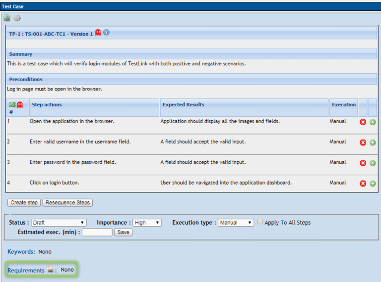 TestLink Tutorial - Getting Started Documentation - QA world